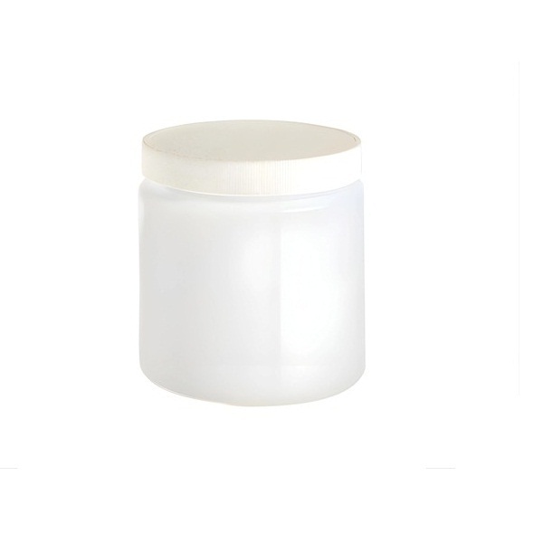 Qorpak 32oz Natural HDPE Straight Sided Round with 89-400 White PP ...