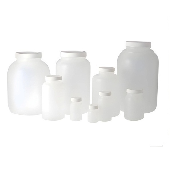 Qorpak 17oz (500ml) Natural HDPE Wide Mouth Round with 53-400 White PP ...