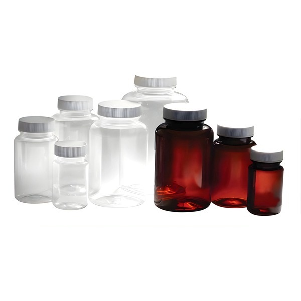 Qorpak 17oz (500ml) Clear PET Packer with 45-400 White Polypropylene ...