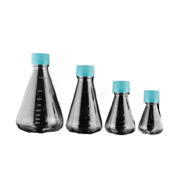 Bellco 500 mL PC Conical Erlenmeyer Flasks, with Baffles, Vent Caps ...