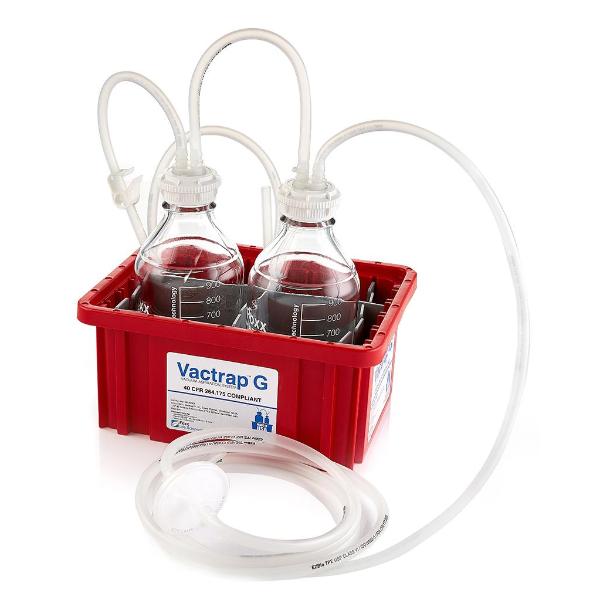 Bellco Vactrap G, 1L + 1L, Glass Bottles, Red Bin, GL45 Cap w/1/4" ID ...