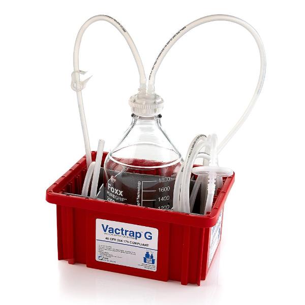 Bellco Vactrap G, 2L, Glass Bottle, Red Bin, GL45 Cap w/1/4" ID Tubing ...