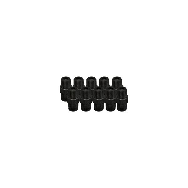 Bellco EZwaste Replacement Fittings, 1/4" MNPT, Straight, 10/PK 4528-00160