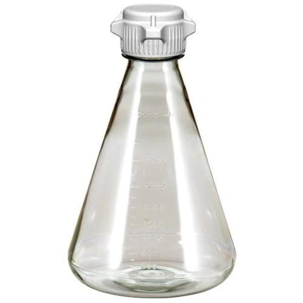 Bellco Flask, 2L, PC, 53B Cap, Sterile, Vented, 6/PK 4528-00312