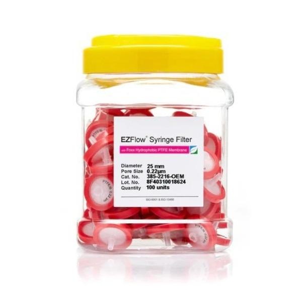 Bellco EZFlow Syringe Filter-Sample Prep, 0.22µm Hydrophobic PTFE, 25mm ...