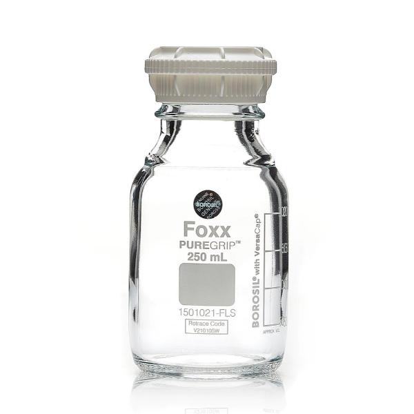 Bellco Puregrip Glass Bottles, Media, Round, Clear, GL45 VersaCap ...