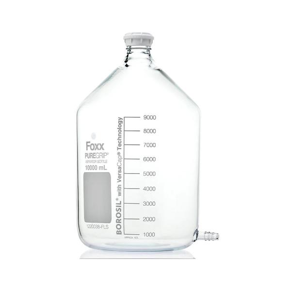 Bellco Puregrip Aspirator Bottle GL45 Cap and with Outlet Tubing, 10 L ...