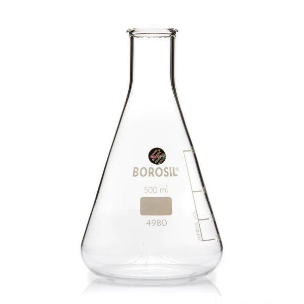 Bellco Borosil Flasks, Erlenmeyer, Narrow Mouth, Beaded Rim, 2,000mL ...
