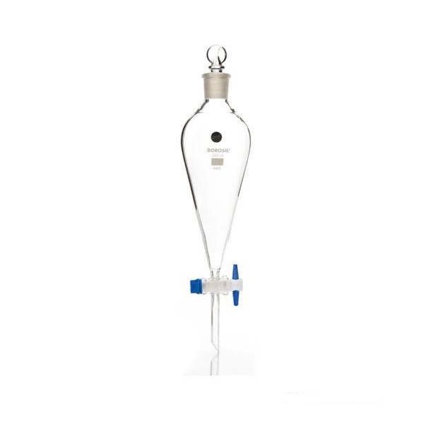 Bellco Borosil Funnels, Separatory, Pear-Shaped, PTFE Stopcock, 125mL ...