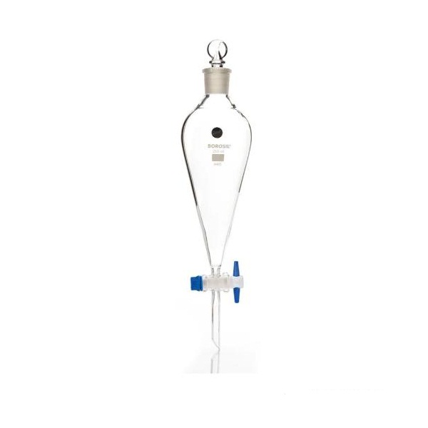 Bellco Borosil Funnels, Separatory, Pear-Shaped, PTFE Stopcock, 250mL ...
