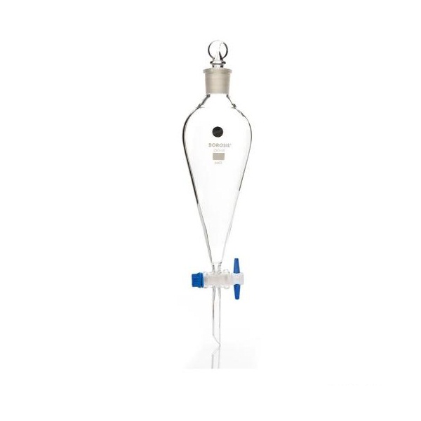 Bellco Borosil Funnels, Separatory, Pear-Shaped, PTFE Stopcock, 500mL ...