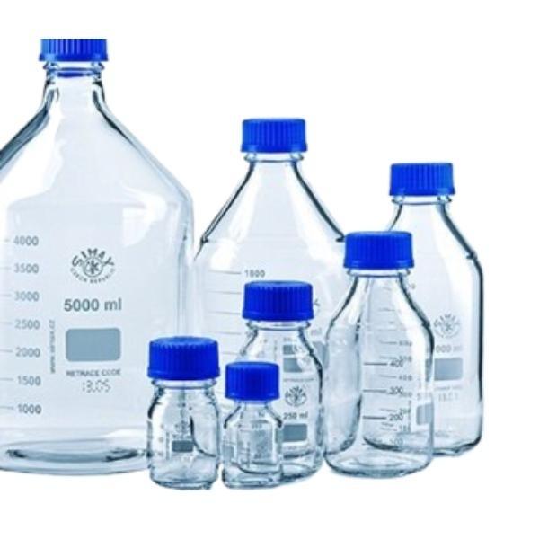 Bellco Media Bottle W/Blue S/Cap, 10L Simax, 1/EA 5637-88100