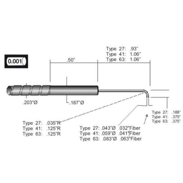 Dolan-Jenner 1829mm BXLY & EXLY Fiber Optics, Small 90 Degree End ...