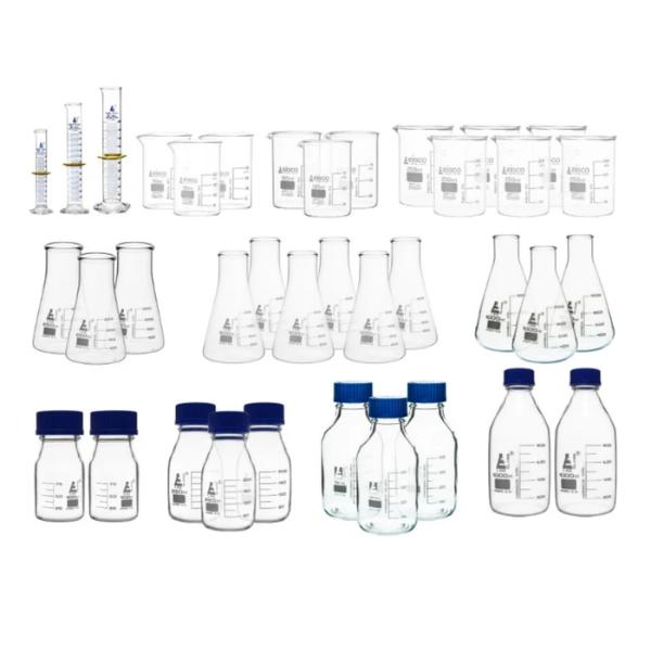 Eisco 37 Piece Lab Starter Kit Borosilicate Glass Beakers, Reagent ...