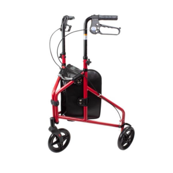 Dynarex DynaGo Zoom - Aluminum Rollator w/ 3" Wheels, Red, 1Pc/Cs 10200