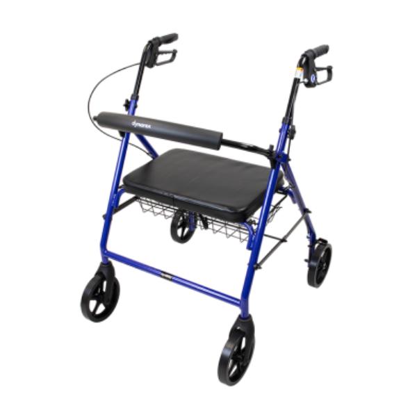 Dynarex Bariatric Rollator, Blue, 500 lb. Weight Capacity, 1/Pc 10203