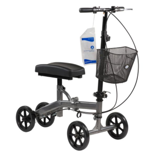 Dynarex Steerable Knee Walker with Basket - Compact, Hammer Tone, 1Pc ...
