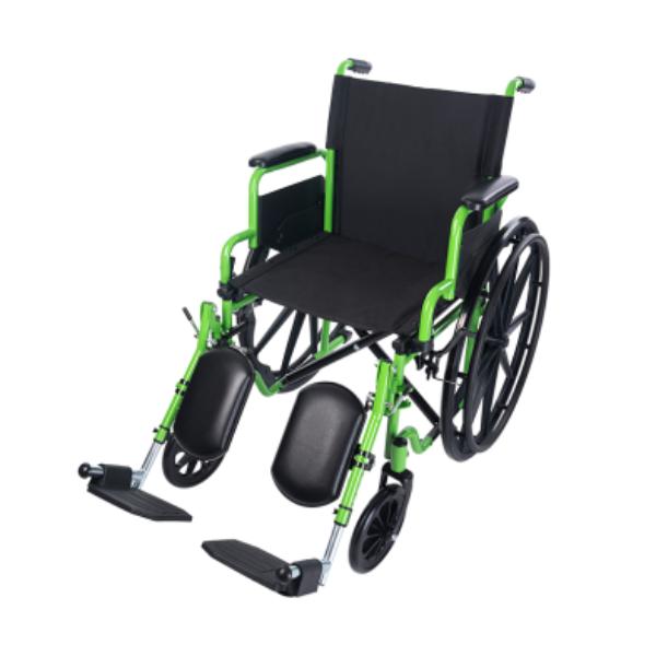 Dynarex GreenLine Wheelchair 18"x16" With Foot Rest, 250 lb Weight ...