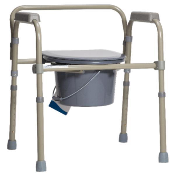 Dynarex Folding Bedside Commode - Bulk Packed, Steel, 4Pc/Cs 10370