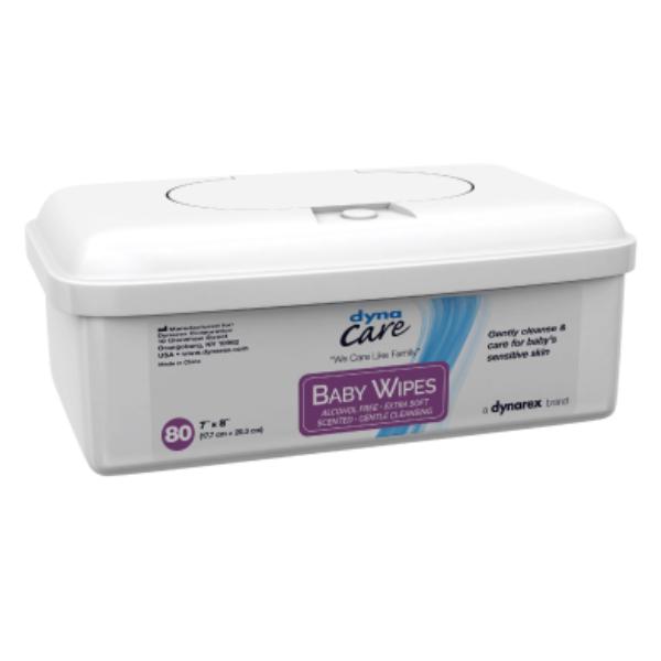 Dynarex Baby Wipes Scented, 7" x 8", 12/80/Cs 1312