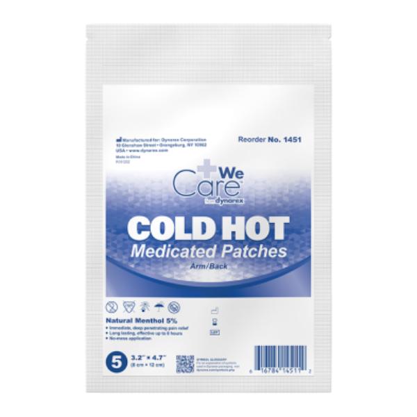 Dynarex Cold Hot Medicated Patches - Arm/Neck, 8 cm x 12 cm, 36/1/5/cs 1451