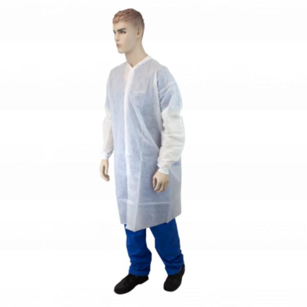 Dynarex Lab Coat w/out Pockets, Small, White, 3/10/cs 1982