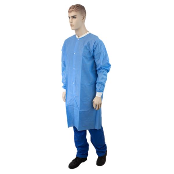 Dynarex Lab Coat w/out Pockets, Large, Blue, 3/10/cs 1994