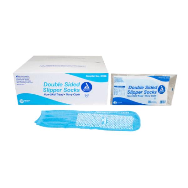 Dynarex Double Sided Slipper Socks, 3 XL, Light Blue,, 48/cs 2196