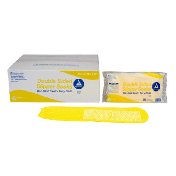 Dynarex Double Sided Slipper Socks, 4XL, Yellow, 48/cs 2197
