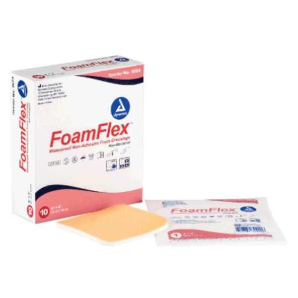 Dynarex FoamFlex - Non-Adhesive Waterproof Foam, 4" x 4", 12/10/cs 3024