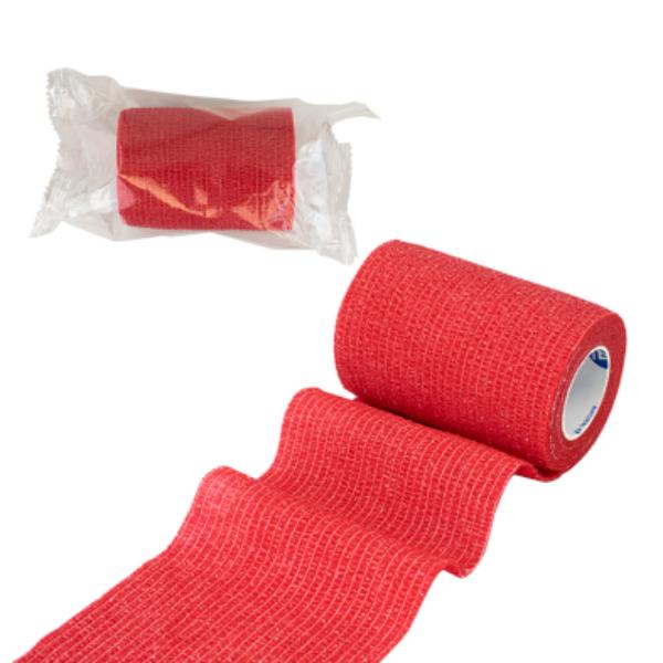 Dynarex Sensi Wrap, Self-Adherent - Latex Free, 4" X 5 yds Red, 18/cs 3321