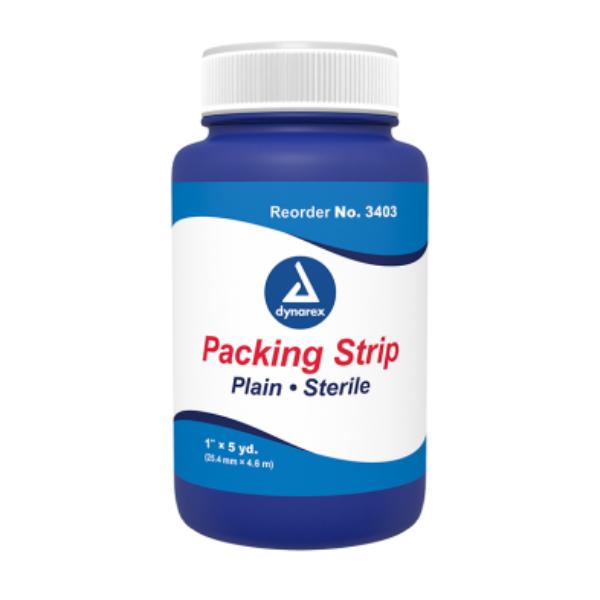 Dynarex Packing Strips Plain - Sterile, 1" x 5 yd, 12/cs 3403