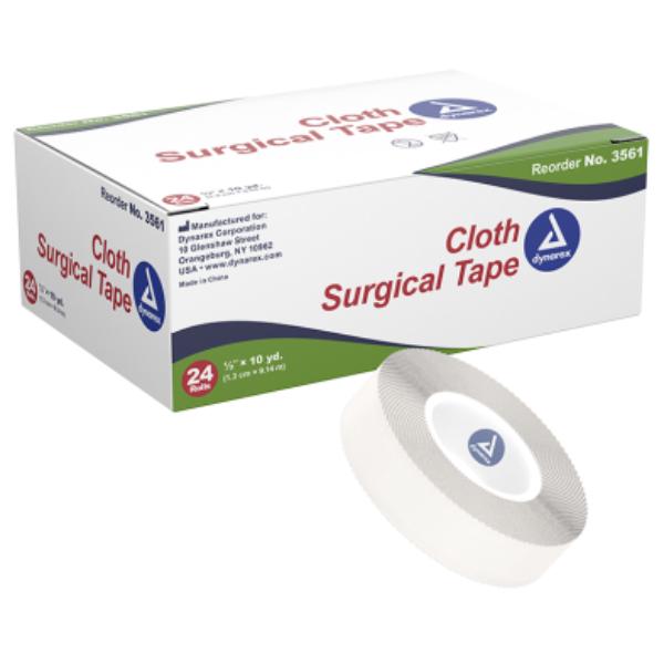 Dynarex Cloth Surgical Tape, 1/2" x 10 yd, 12/24/cs 3561
