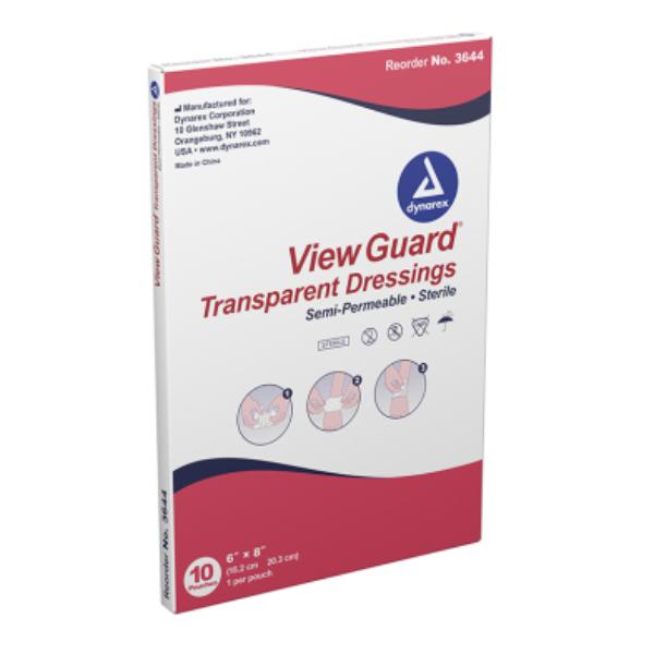 Dynarex View Guard Transparent Dressings - Sterile, 6" x 8", 8/10/cs 3644