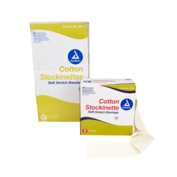 Dynarex Cotton Stockinette, 4" x 25 yd, 4 Rolls/cs 3694