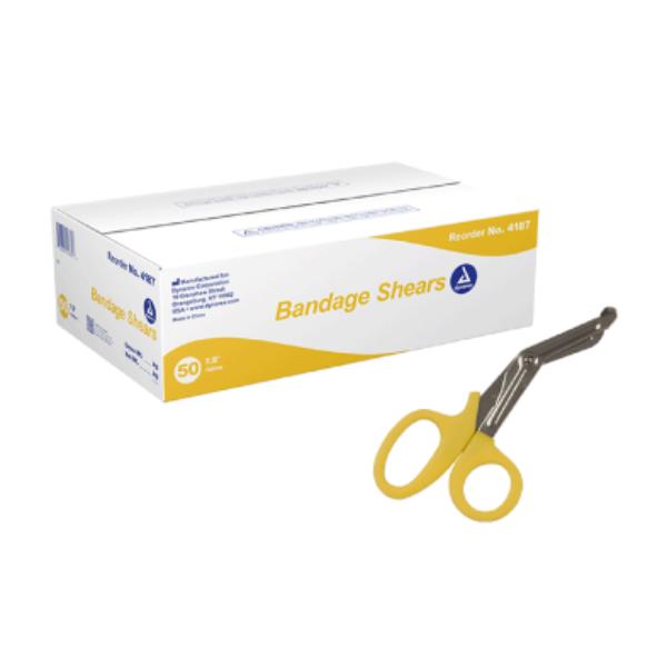Dynarex Bandage Shears, 7.5", Yellow, 50/bx 4187-BX