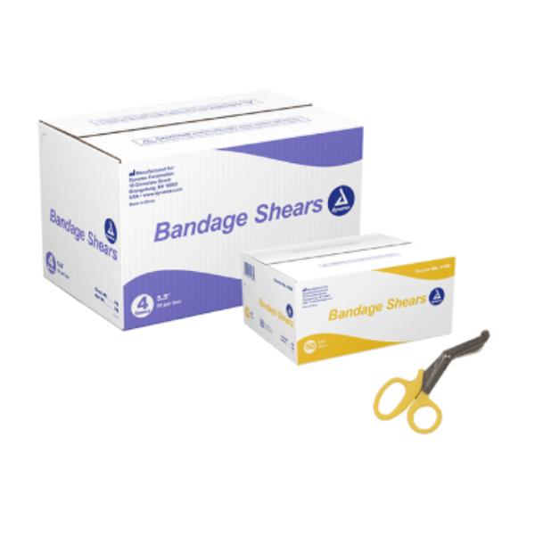 Dynarex Bandage Shears, 5.5" Yellow, 4/50/cs 4198
