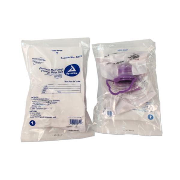 Dynarex Enteral Delivery Pump Bag Set - w/ ENFit Connector, 30/cs 4275