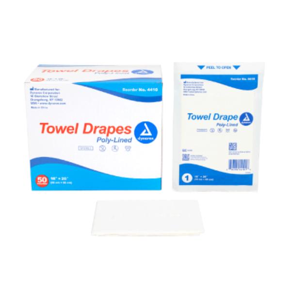 Dynarex Disposable Towel Drapes Plain - Sterile, 18" x 26", 6/50/cs 4410