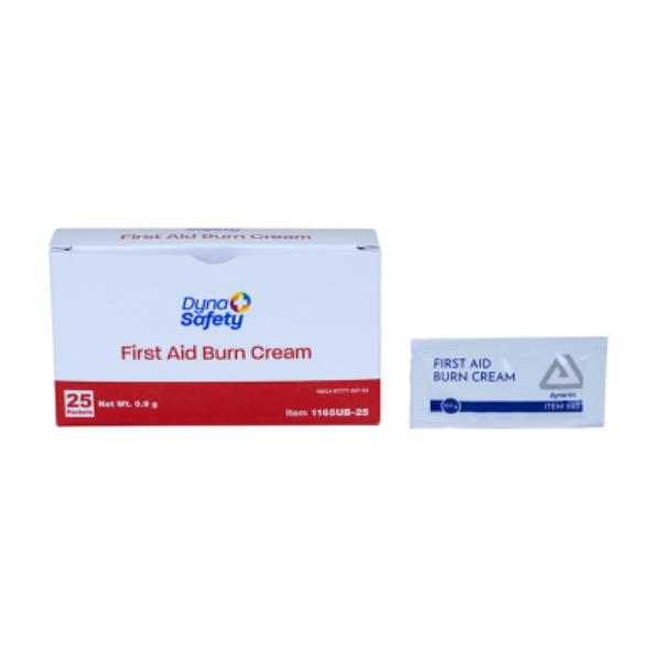 Dynarex First Aid Burn Cream - 0.9g, 25/box - Ansi B, 72/25/cs 1165UB-25