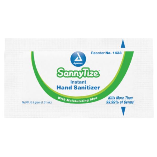 Dynarex Instant Hand Sanitizer, 0.9 g Packet, 12/144/cs 1433