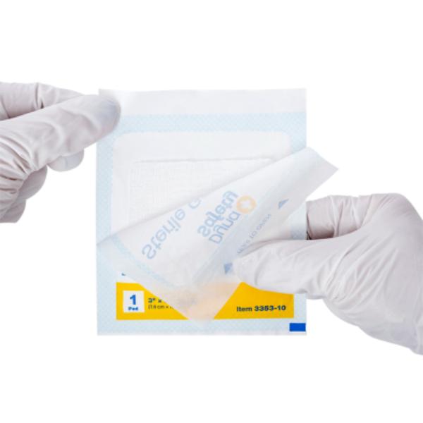 Dynarex Gauze Pad - Sterile 1's, 3" x 3" 12 Ply, 48/10/cs 3353-10