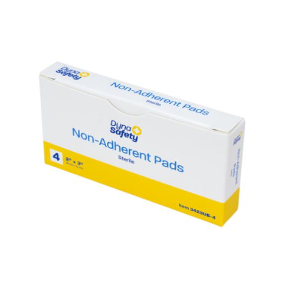 Dynarex Non-Adherent Pads - Sterile 4/Unit, 2" x 3", 100/4/cs 3423UB-4