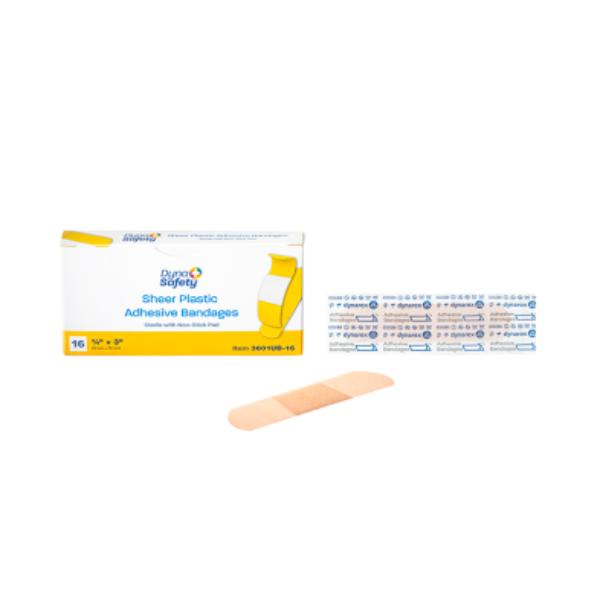 Dynarex Sheer Plastic Adhesive Bandages - Sterile, 3/4" x 3", 100/16/cs ...