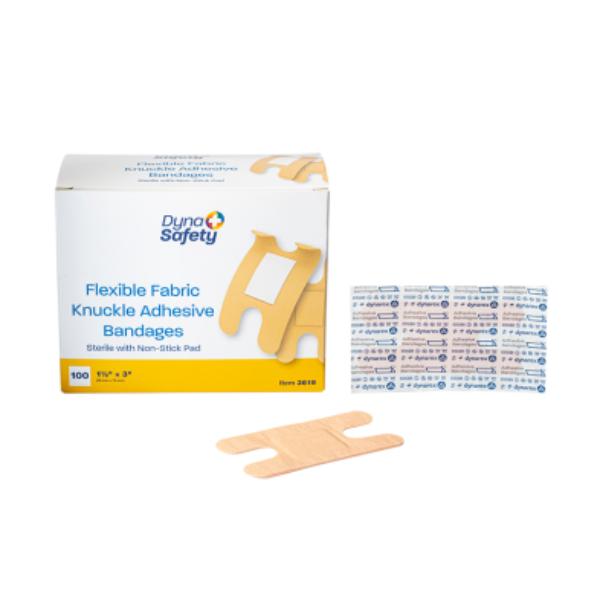 Dynarex Adhesive Fabric Bandages Knuckle - Sterile, 1 1/2" x 3", 24/100 ...