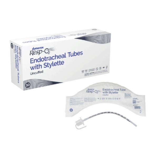 Dynarex Endotracheal Tubes w/ Stylette - Uncuffed, 3.0 mm, 10/bx 36229