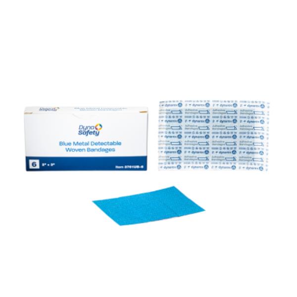 Dynarex Blue Metal Detectable Woven Bandage XL, 2" x 3", 50/6/cs 3761UB-6