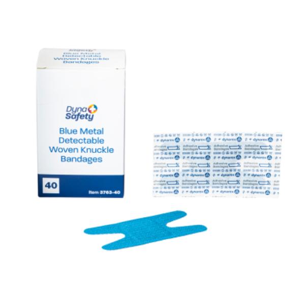 Dynarex Blue Metal Detectable Woven Bandage - Knuckle, 50/40/cs 3763-40