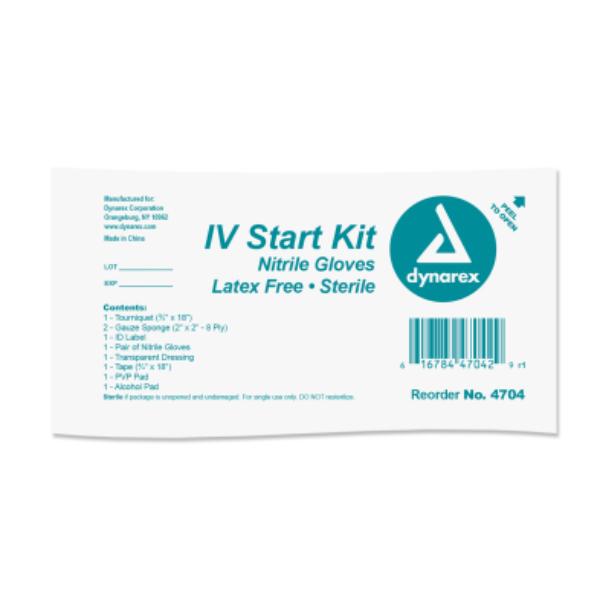 Dynarex IV Start Kit, w/ Nitrile Gloves, 50/cs 4704