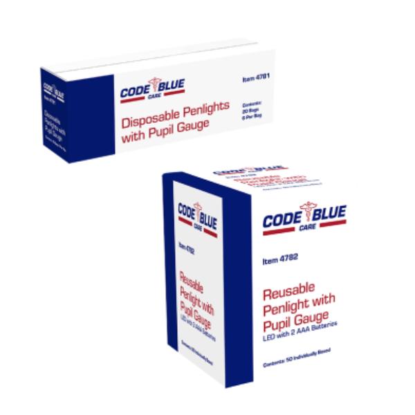 Dynarex Reusable Penlight with Pupil Gauge, LED with 2 AAA Batteries, 6 ...